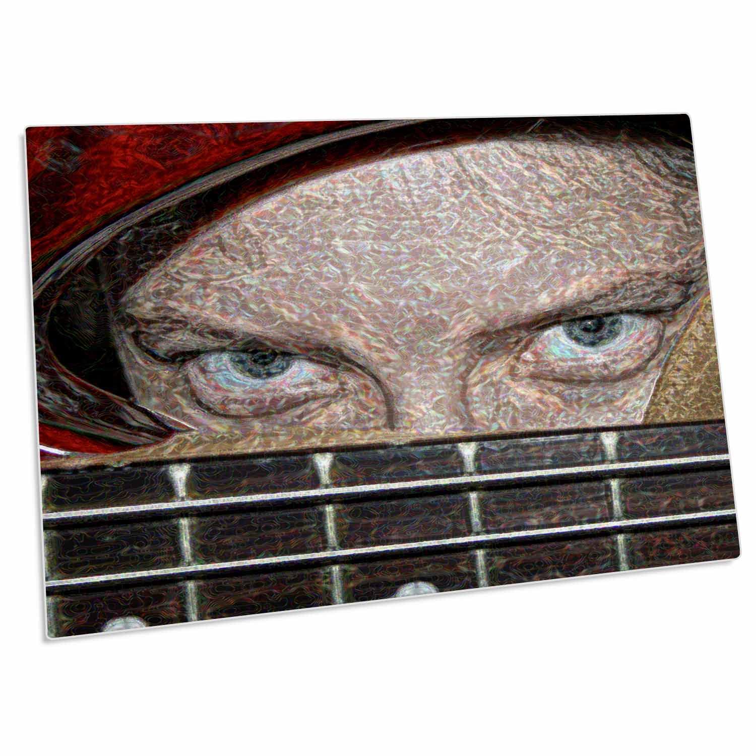 3dRose Susans Zoo Crew Music Bass - Eyes Behind bass Sparkle - Desk Pad Place Mats (dpd-184726-1)