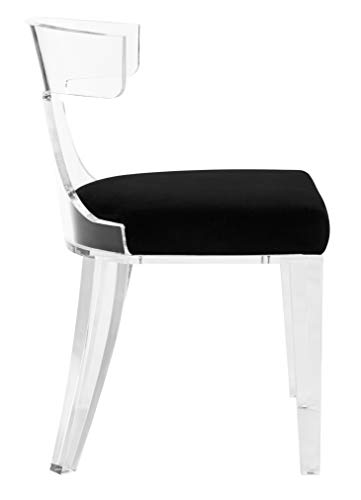 Safavieh Couture Home Rhys Black Velvet and Clear Acrylic Dining Chair
