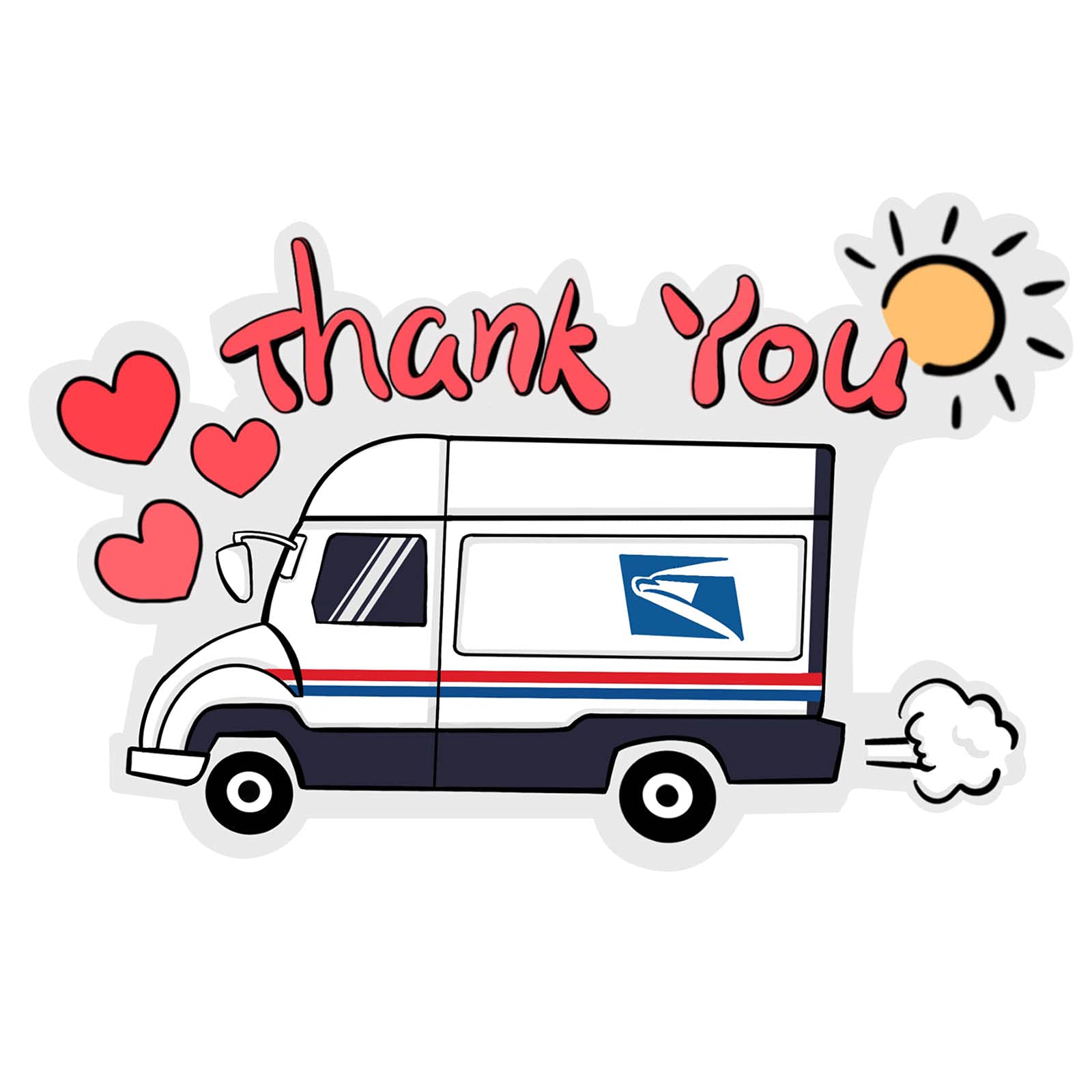 3 PcsThankyou USPS Decal for Mailbox,Thank U Stickers Vinyl stickers with Love and Support for USPS Mail Carriers (3inch)