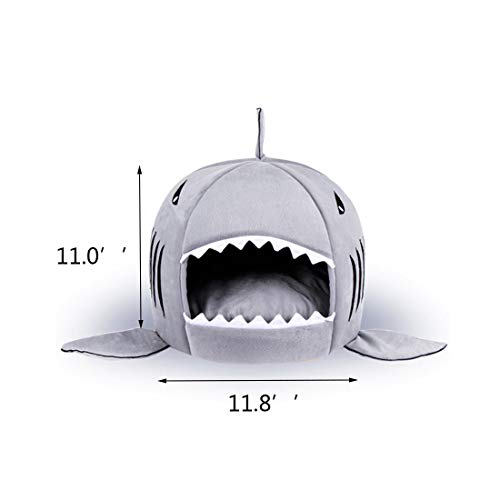 Tfwadmx Guinea Pig Warm Bed House,Small Animal Large Washable Cotton Nest Shark Hideout Sleeping Mat Hut Cage Toy for Rabbit Hedgehog Rat Chinchilla Hamster -(Gray)