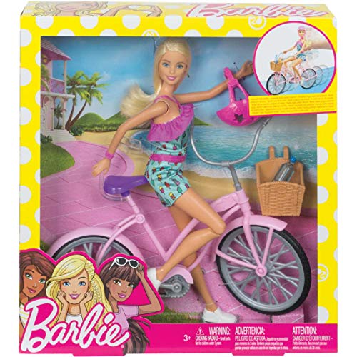 Barbie FTV96 β Doll with Bicycle and Accessories, Dolls and Doll Accessories from 3 Years