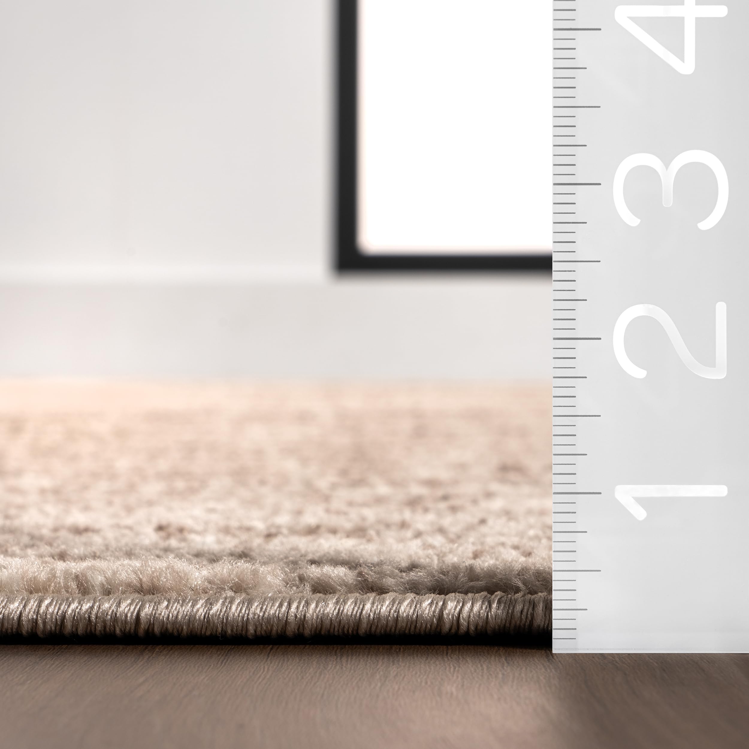 nuLOOM 4' x 6' Performance Indoor Area Rug, Non-Shed, Power Loomed High-Traffic Area Rug for Living Room, Bedroom, Home, Sherill Beige