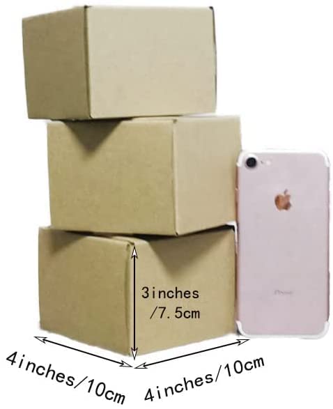 4x4x3 inch Shipping Boxes Pack of 25,Livejun Brown Corrugated Cardboard Box Mailer Boxes for Packaging Small Business Shipping,Boxes for Birthday Wedding Party Gift Giving (4 x 4 x 3)