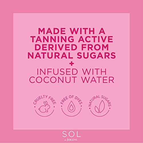 SOL by Jergens Full Body Self Tanner Towelettes, Streak-free Natural-Looking Sunless Tanning Wipes, 6 Count, Infused with Coconut Water and Vitamin E, Sun-inspired Color in 4 Hours