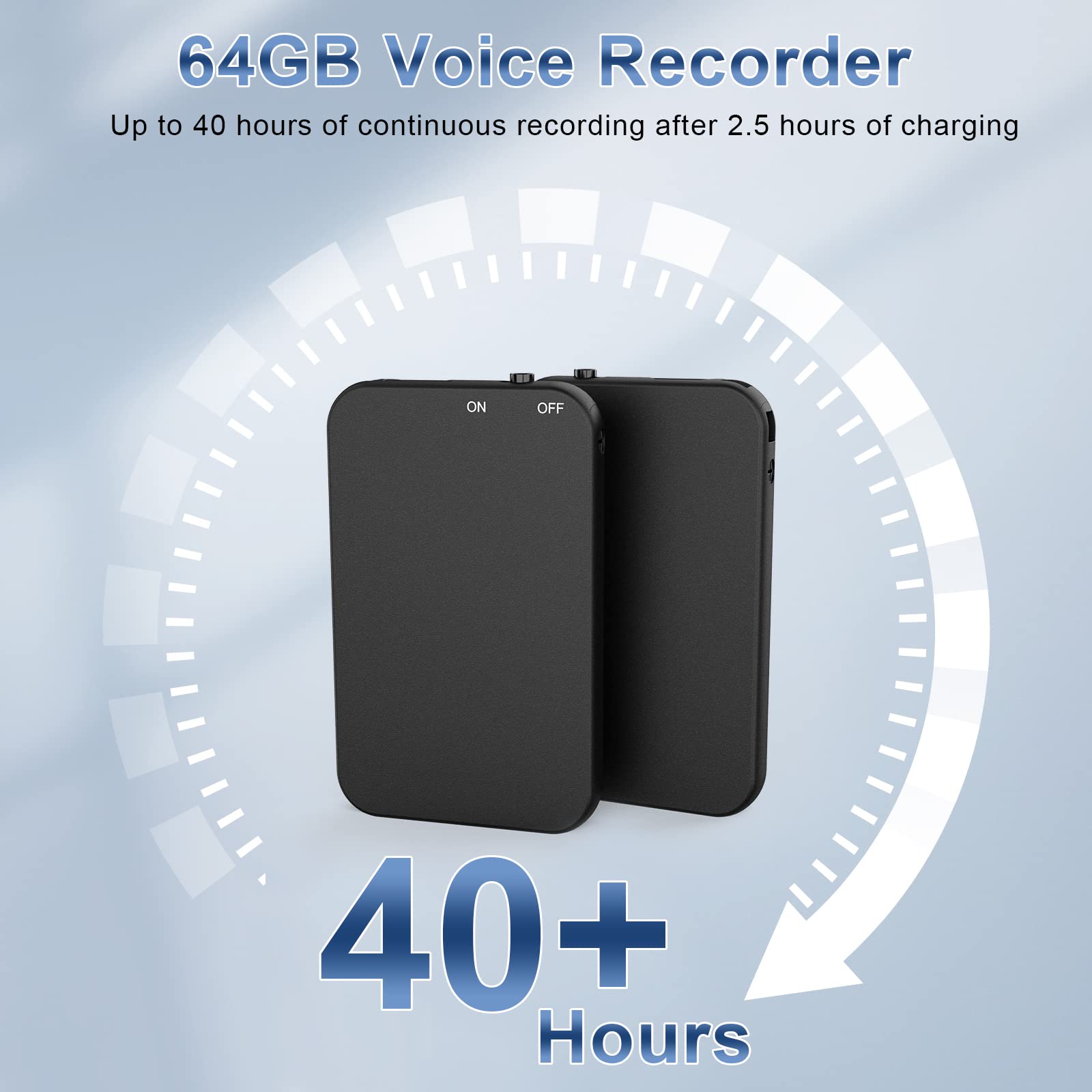 32GB Voice Recorder, Tonnlog Voice Activated Recorder with 37 Hours Long-Lasting Battery, Digital Audio Recorder One Button Recording for Lectures, Meetings, Interviews