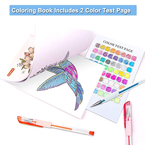 Shuttle Art Gel Pens, 130 Colors Gel Pen with 1 Coloring Book in Travel Case for Adults Coloring Books Drawing Crafts Scrapbooking Journaling