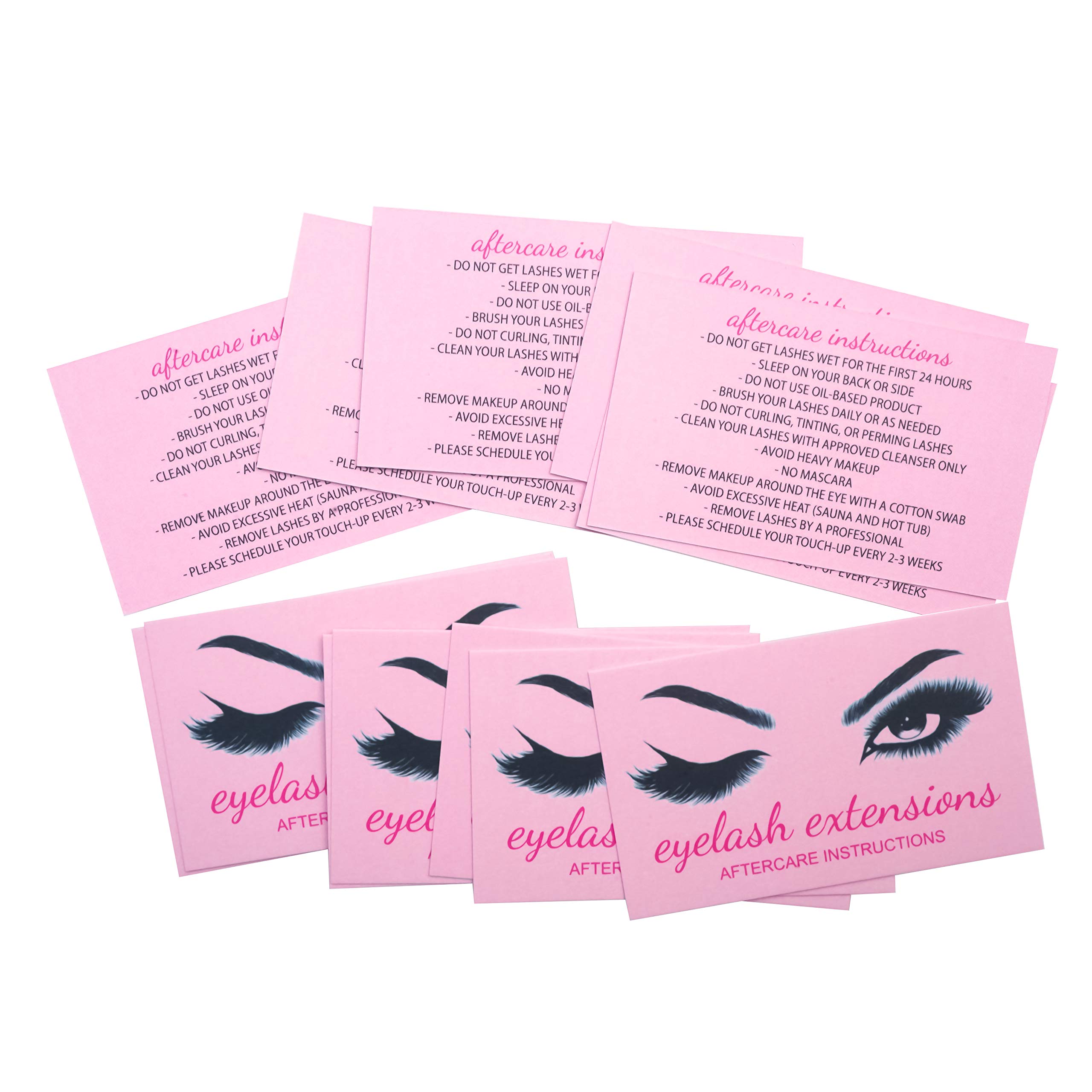 50 Lash Extension Aftercare card, Lash Aftercare Instruction, Lash client cards, Lash Technicians accessories,HOT PINK