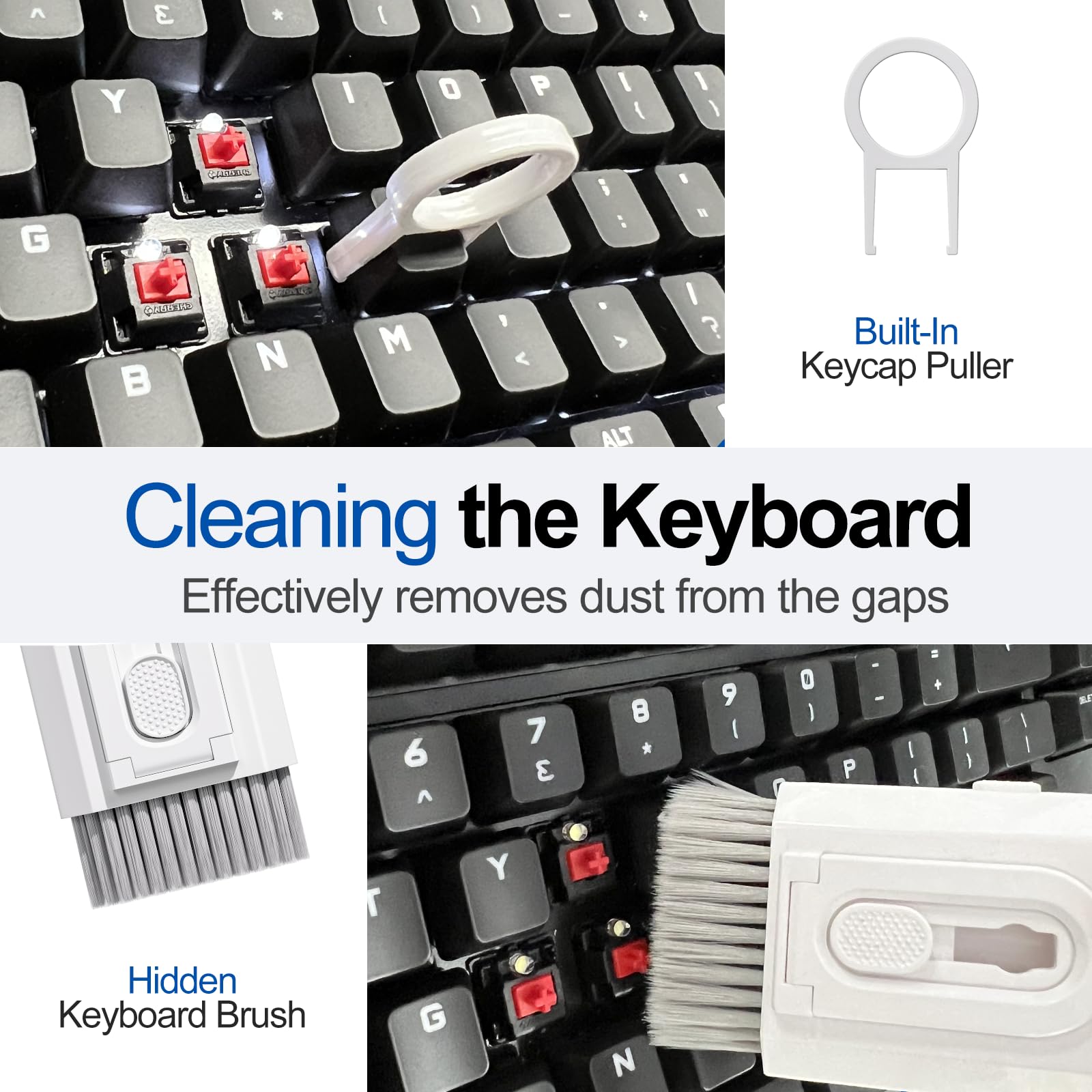 8-in-1 Airpod Cleaner Kit & 2 Extra Cleaning Cloths, Airpods Cleaning Kit, Phone Cleaning Kit, Screen Cleaner, Laptop Cleaning, Keyboard Cleaner, Device Cleaning Kit for Earbuds/MacBook/Earphone