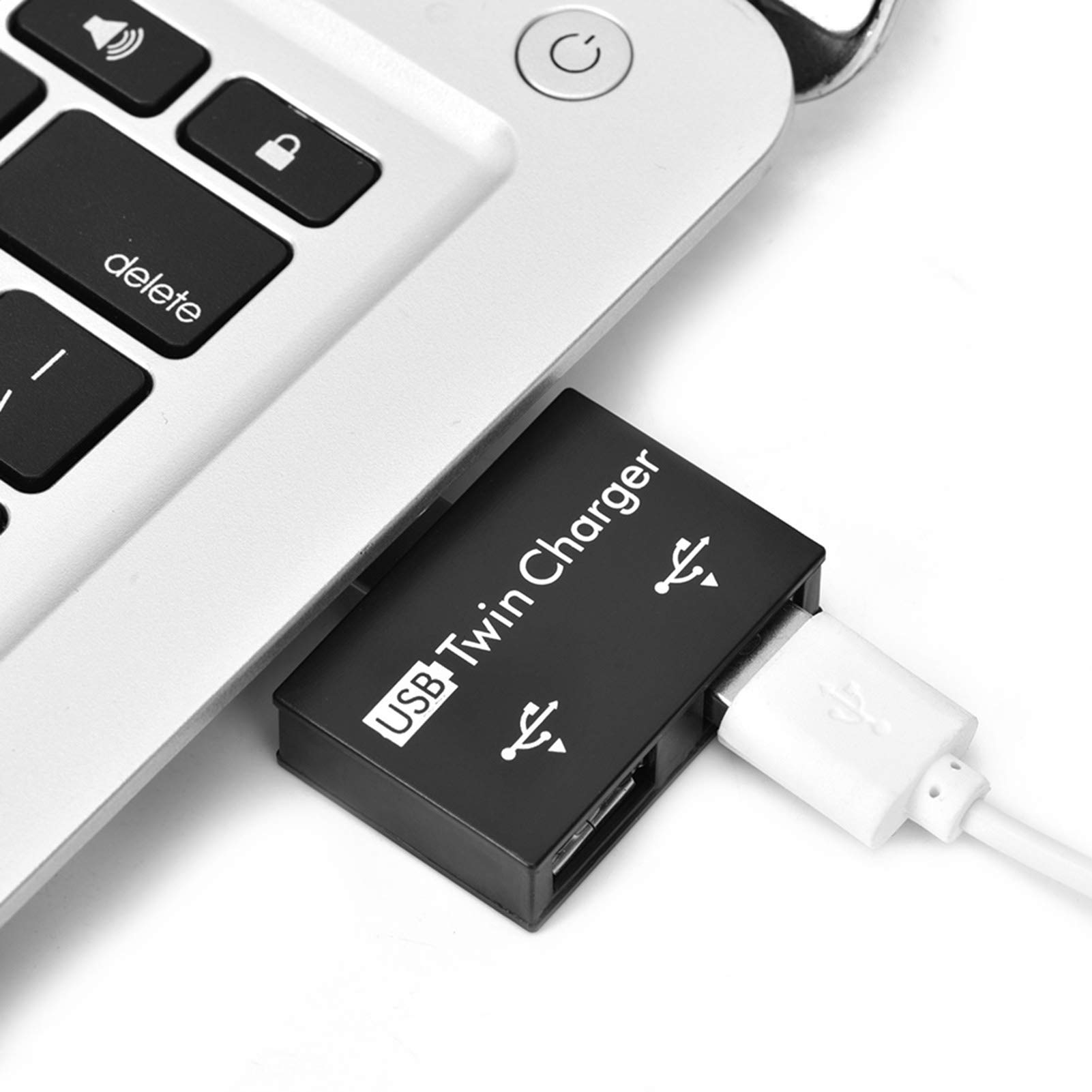 USB Splitter Male to 2 Female Adapter,USB 2.0 1 Male to 2 Female Extension Converter,2-Port USB 2.0 Hub for Data Charging Syncing(Black)
