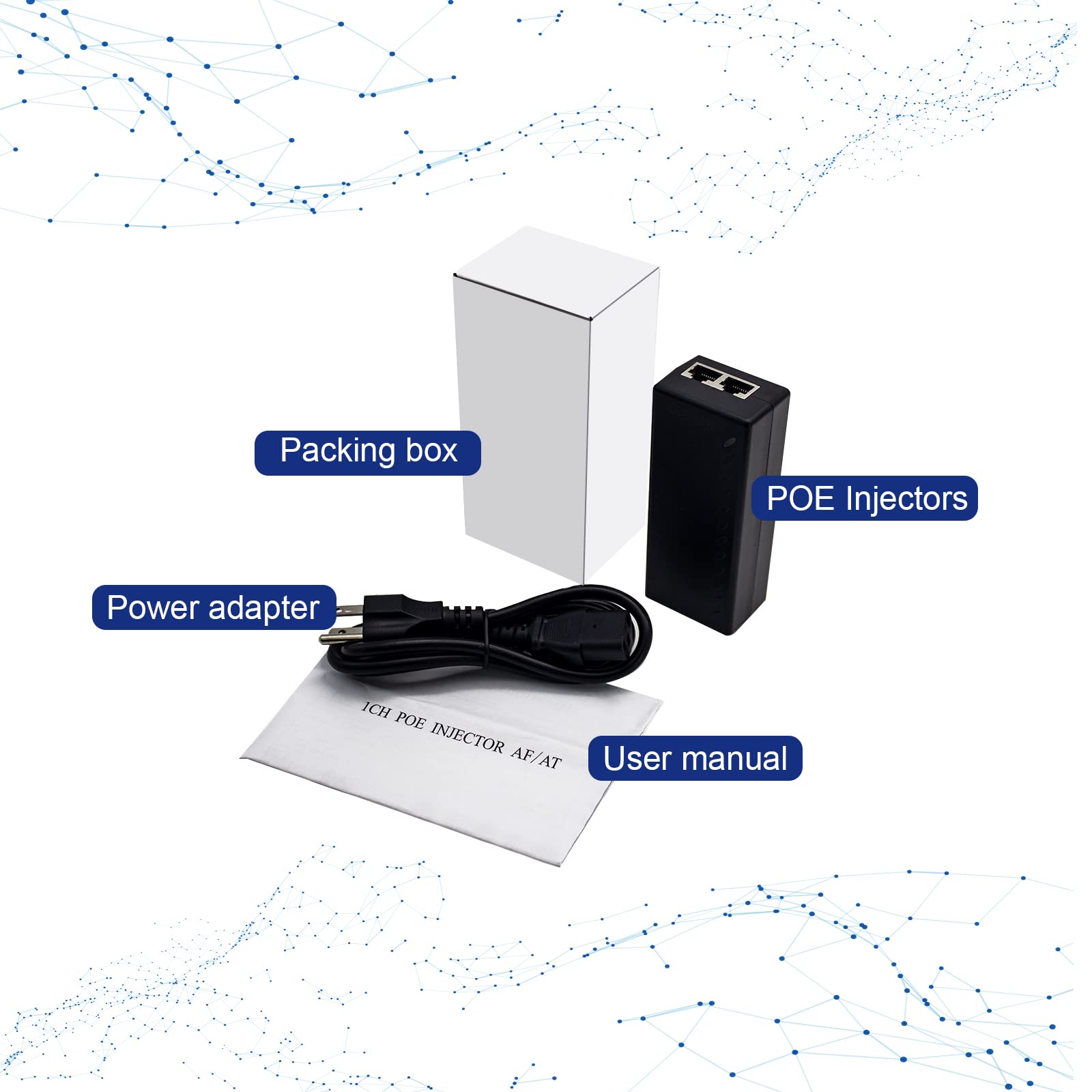 Gigabit PoE+ Injector Adapter - 30W 48V Power Over Ethernet Plus - 10/100/1000Mbps IEEE 802.3af/at Compliant - Up to 100 M (328 ft) Range, by ThePoEstore