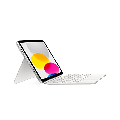 Apple Magic Keyboard Folio: iPad Keyboard and case for iPad (10th Generation), Detachable Two-Piece Design That attaches magnetically, Built-in trackpad, US English β White