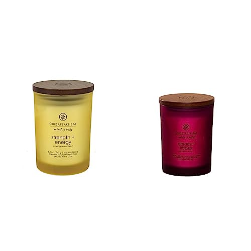 Chesapeake Bay Candle Scented Candle, Strength + Energy (Pineapple Coconut), Medium, Home Dรฉcor & PT41689 Candle, Medium Jar, Dream & Inspire, Home Dรฉcor