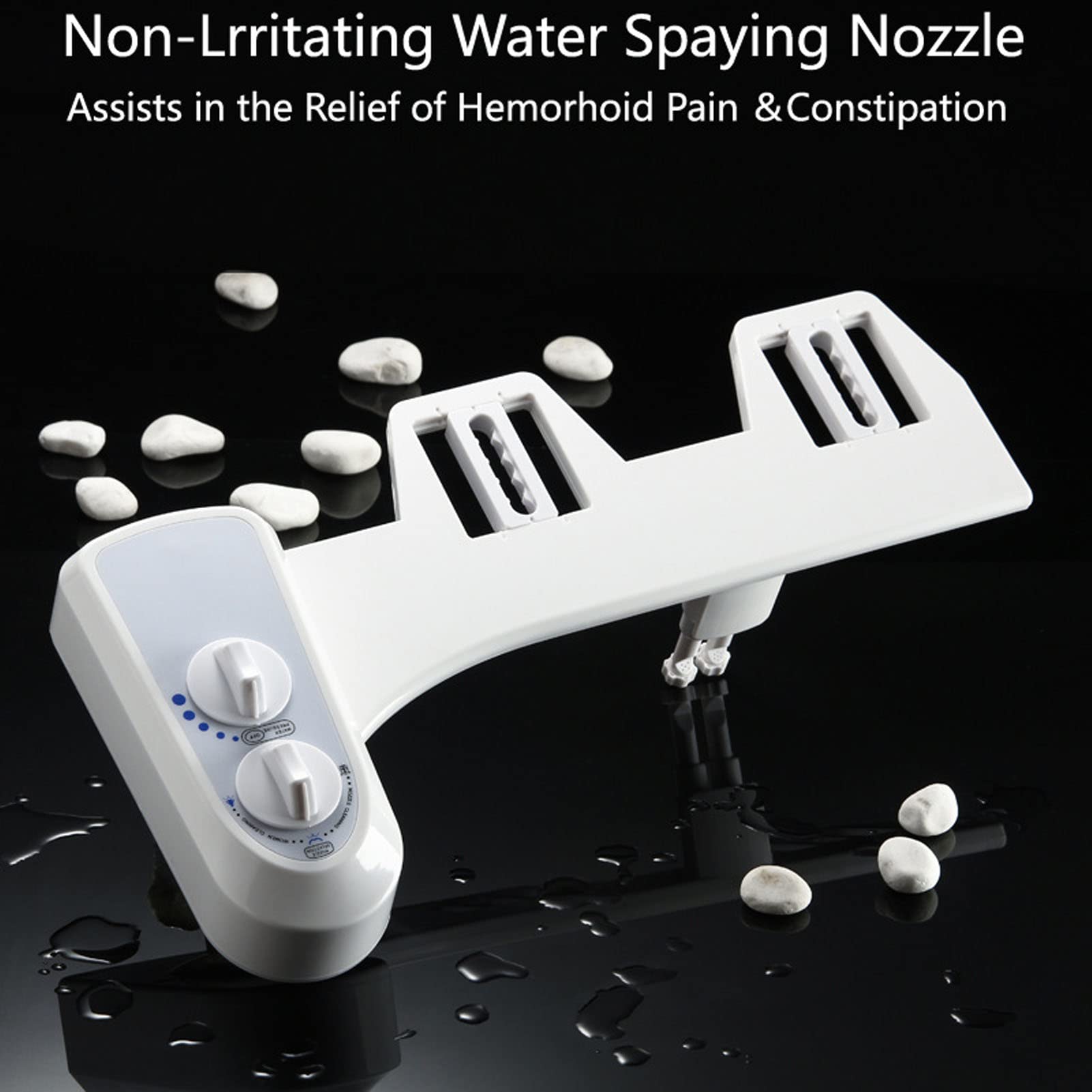 Toilet Bidet, Bidet Attachment, Easy Installation, Dual Nozzle for Feminine Wash (1/2)