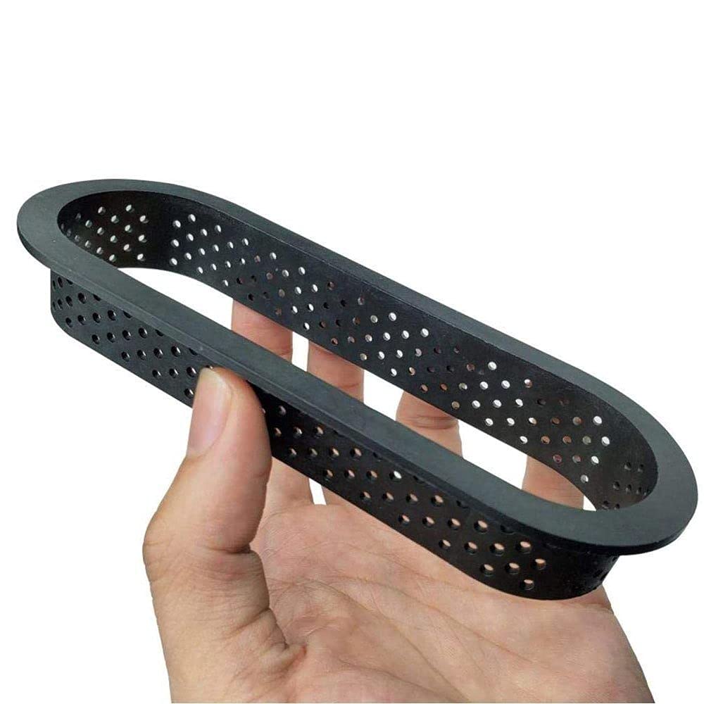 8pcs Oval Tart Ring Mousse Circle Tart Ring Round Cake Molds Cake Rings Mousse Mold Cake DIY Baking Mould Tool Perforated Ring Non Stick Bakeware(Black-Oval)