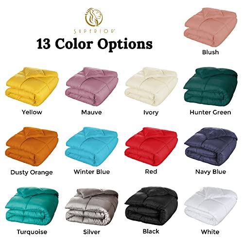SUPERIOR Down Alternative All Season Comforter, Medium Fill Weight, Perfect for Winter and Summer, Bedding for Bed, Breathable and Comfortable Bedding Duvet Inserts & Bed Sets, King Size, Silver
