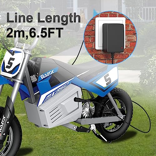Charger for Razor Electric Scooter MX350, Dirt Bike, E100, Crazy Cart, Pocket Mod, E300, Quad, Moped, E200, PR200, Sports Mod, Replacement 24V Scooters and Some 4 Wheel Rides Battery Power Cord