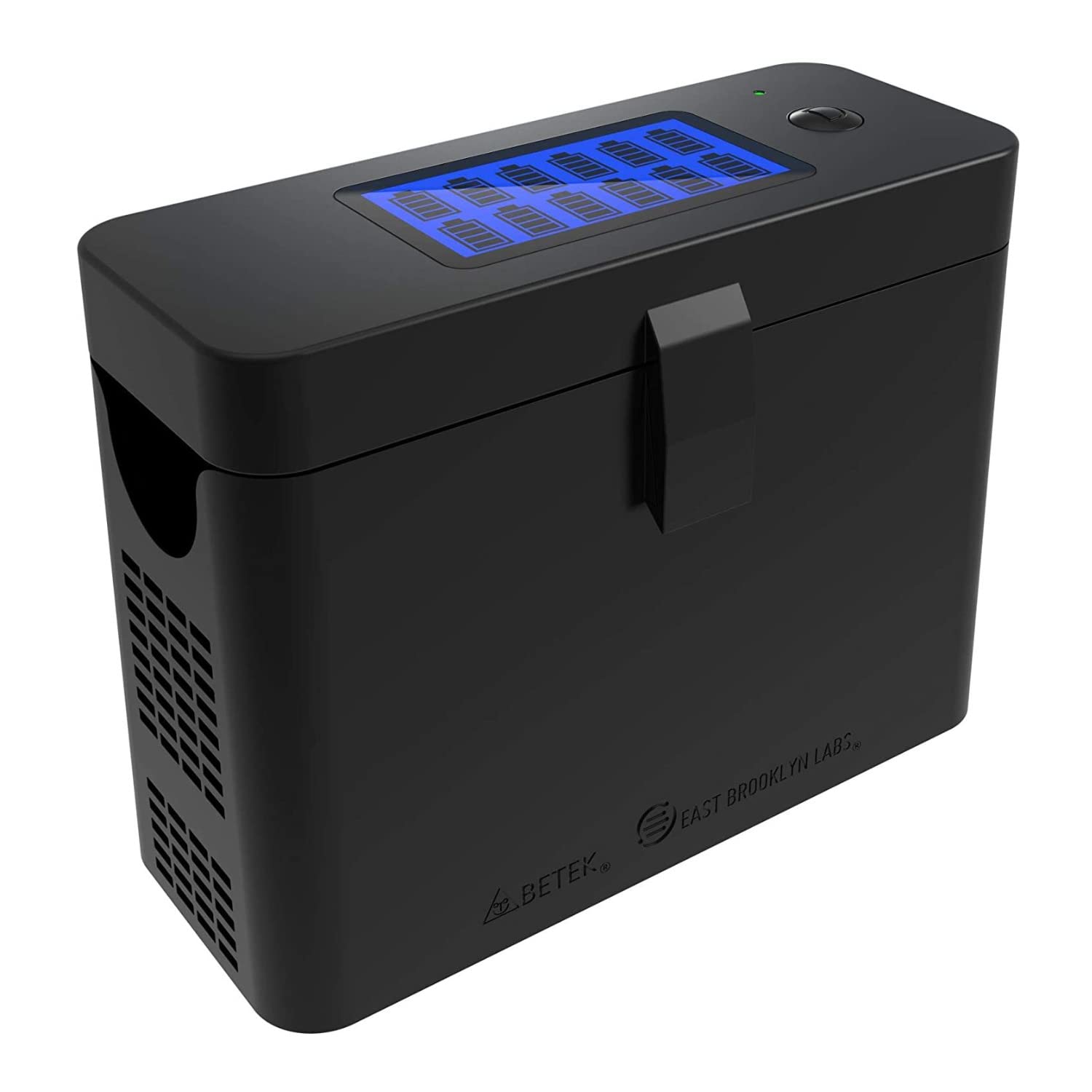 East Brooklyn Labs RadCad Battery Charger and Caddy Drop in The Caddy and Begin Charging Charges 12 AA Rechargeable Batteries Compatible with Most Caddies
