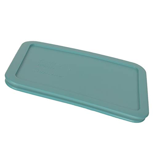 Pyrex Bundle - 2 Items: 7210-PC 3-Cup Turquoise Rectangle Plastic Food Storage Lids Made in the USA