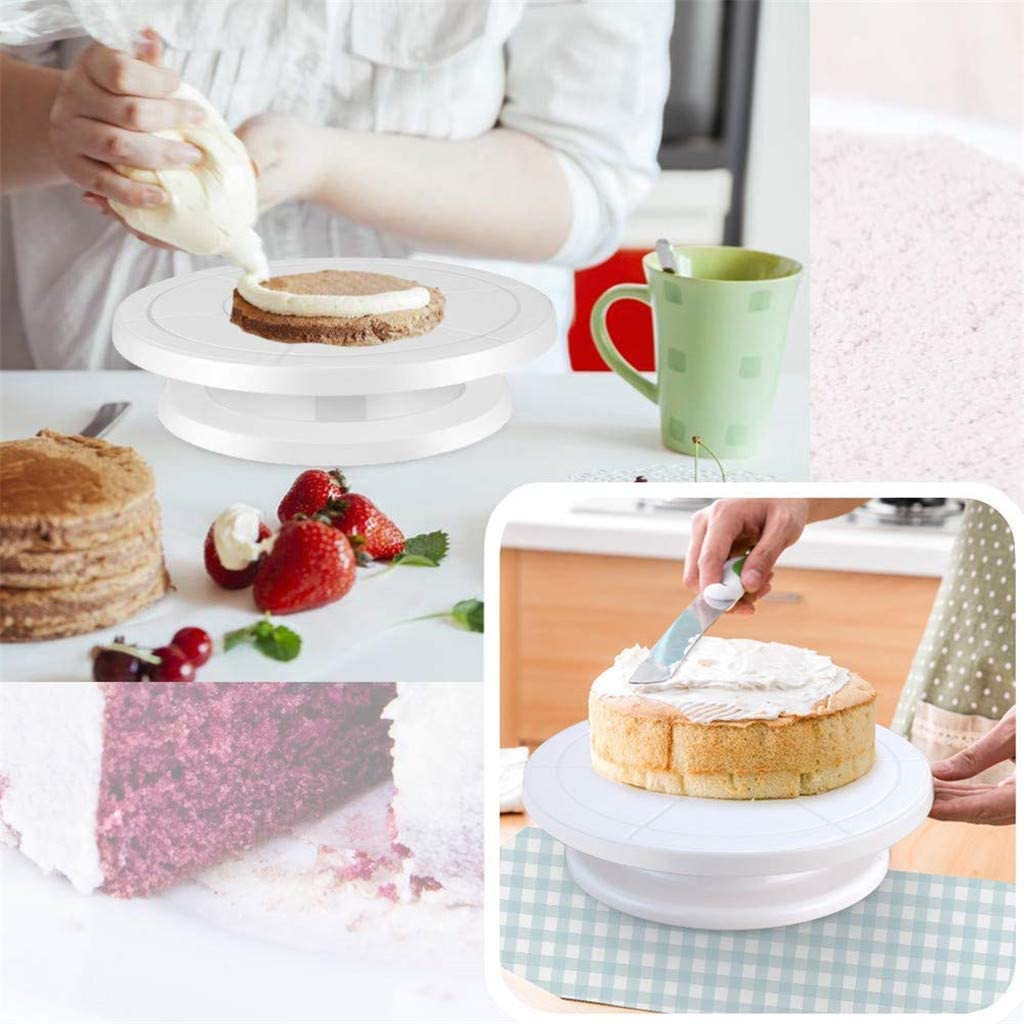 6 Pcs Cake Stand Set, Cake Decorating Supplies, 11 Inch Rotating Cake Turntable for Decorating, Cake Spinner, Cake Decorating Tools, Cake Decorating Kit, Gift Set Baking Supplies