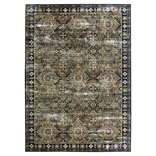 DECOMALL BAOLA Large Area Rugs, Vintage Carpet for Living Room Bedroom, Olive 7'6''x9'6''
