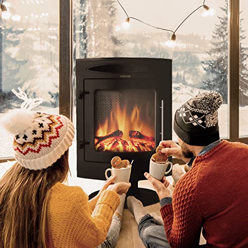 Cambridge 20 In. Free Standing Electric Fireplace, 1500W, with Realistic Log Display, and Adjustable Heater