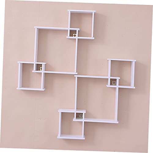 Amosfun Wall Storage Rack Storage Shelves Wall Storage Shelf Home Storage Shelf Home Storage Shelf Wall Decor Wooden White