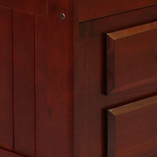 Discovery World Furniture Bookcase Captains Bed with 6 Drawers, Full, Merlot