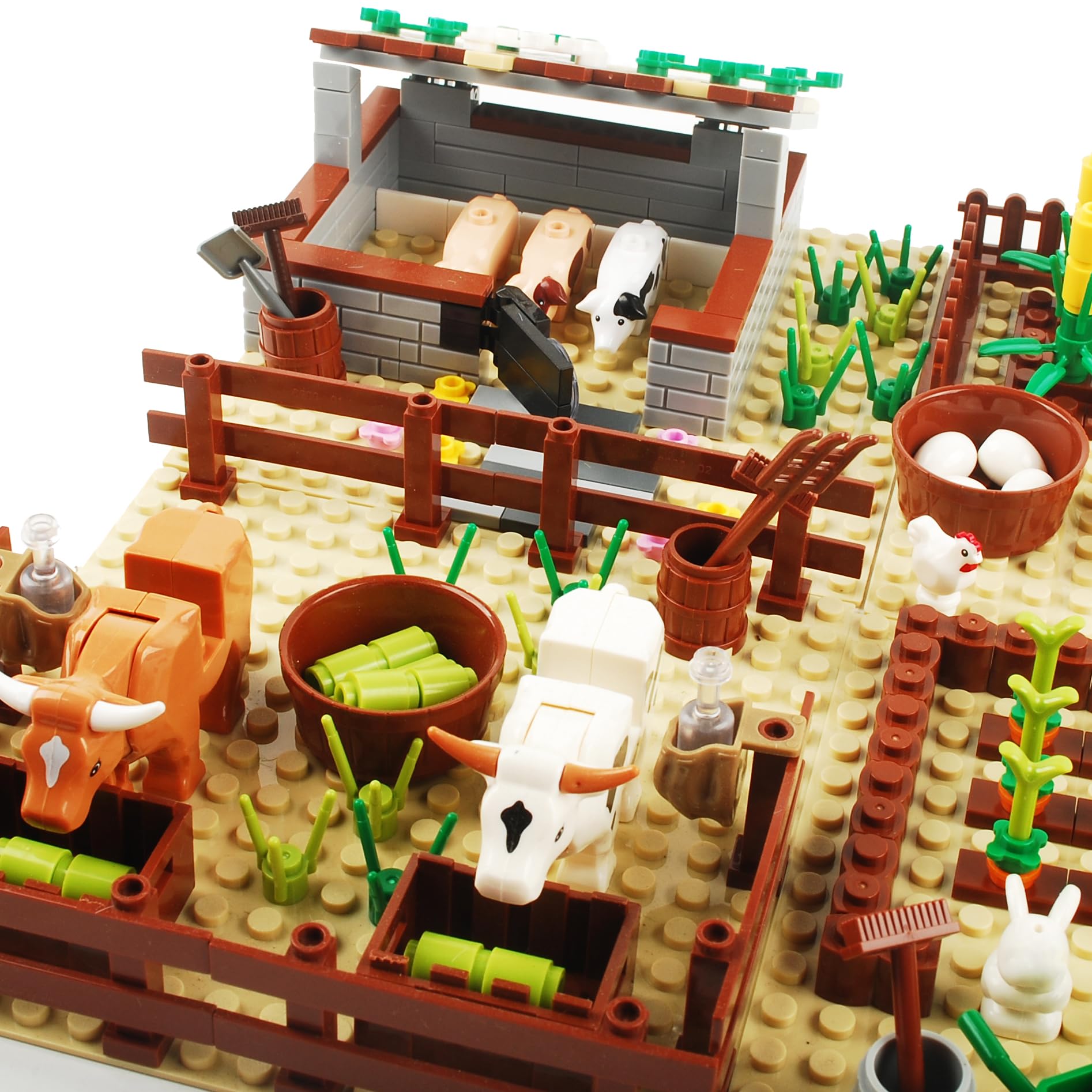 BAENRCY Farm Field Set Building Blocks Plant Animal Crops Building Bricks Kit DIY Building Set Compatible All Major Brands (Animal)
