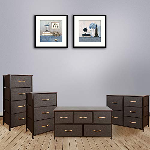 Home Dresser|Storage Organizer|Storage Tower|Wood Top|Removable Drawers|Non-Woven Synthetic Fabric|Height Adjustable Feet|Organizer Unit for Bedroom,LivingRoom,Hallway,Entryway (3 Drawers -Espresso)