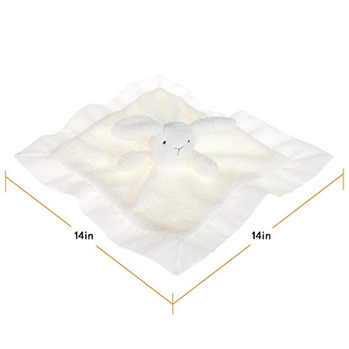 Apricot Lamb Stuffed Animals Soft Security Blanket White Bunny Rabbit Infant Nursery Character Blanket Luxury Snuggler Plush(White Bunny, 14 Inches)