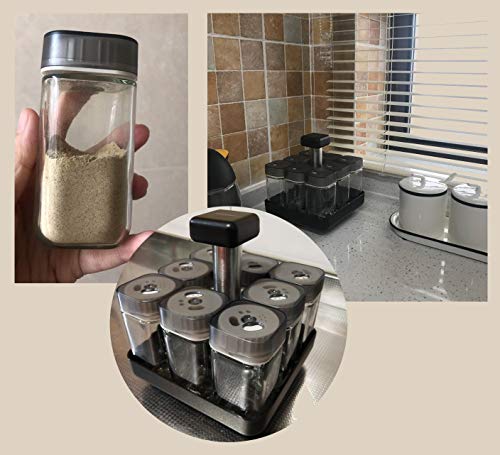 Revolving Spice Rack Organizer Caddy, Rotating Spice Storage for Cabinet and Kitchen, 8 Jar Herb and Spice Countertop Spice Rack(Spices Not Included)