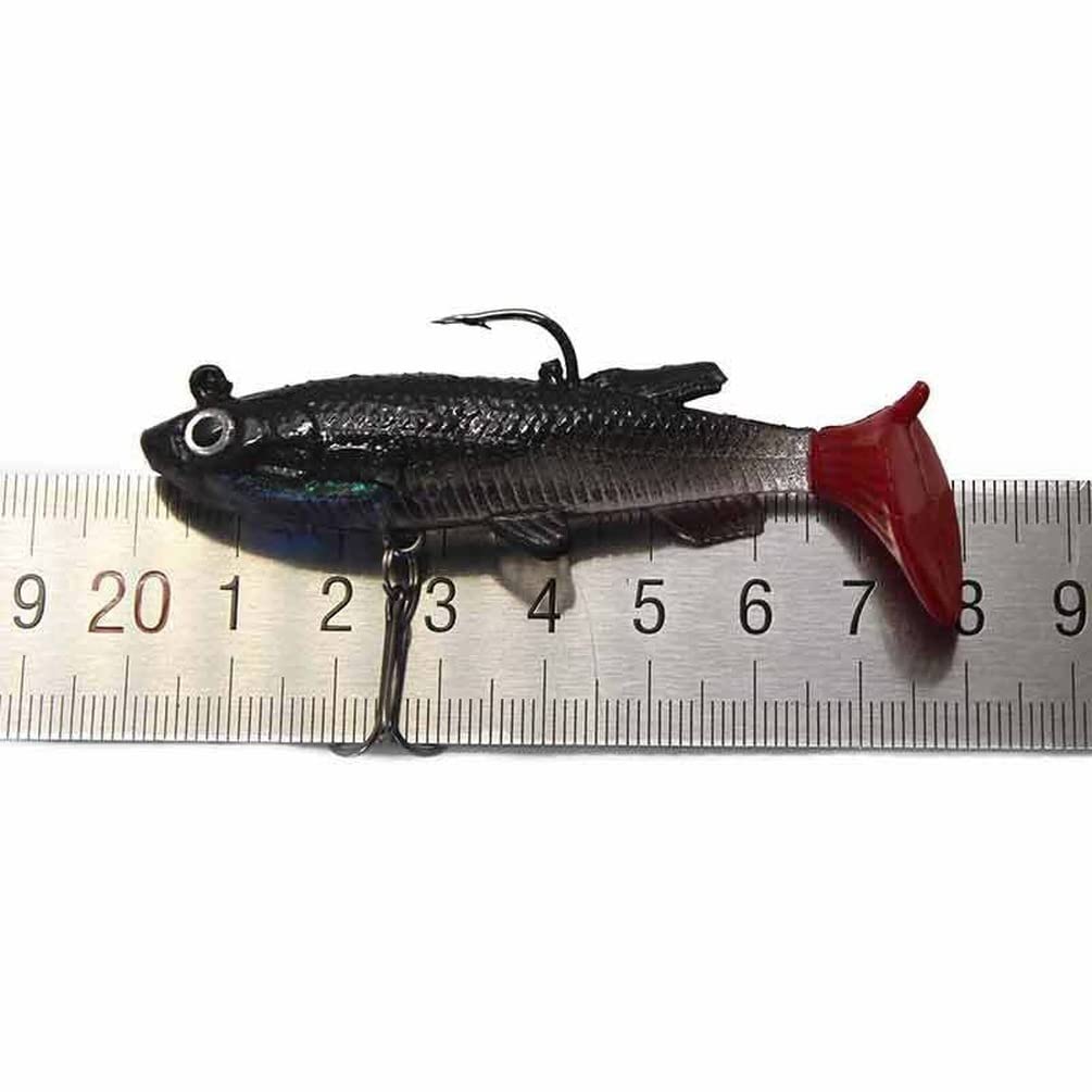 5pcs Fishing Soft Lures Artificial Bionic Swimming Lures 8cm/3.15'' 12g Crankbait Lifelike Soft Baits Swimbait with Hooks Fishing Tackle Lure