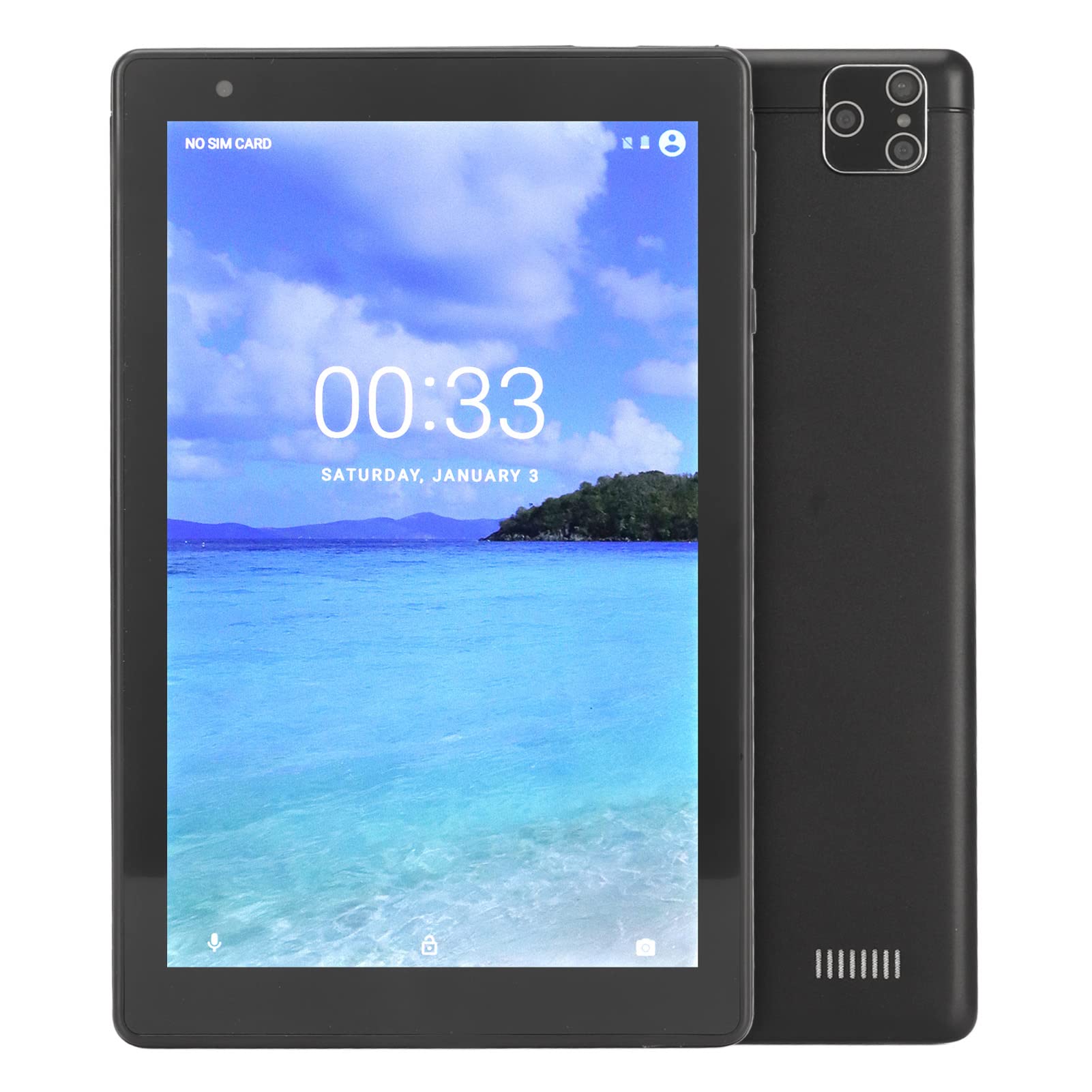 8.1 Inch Tablet, Android 10 2.4/5Ghz WiFi Tablet PC, 4+64GB, MTK6592 CPU, 720x1280P, with 3 Card Slots, Black, for Entertainment