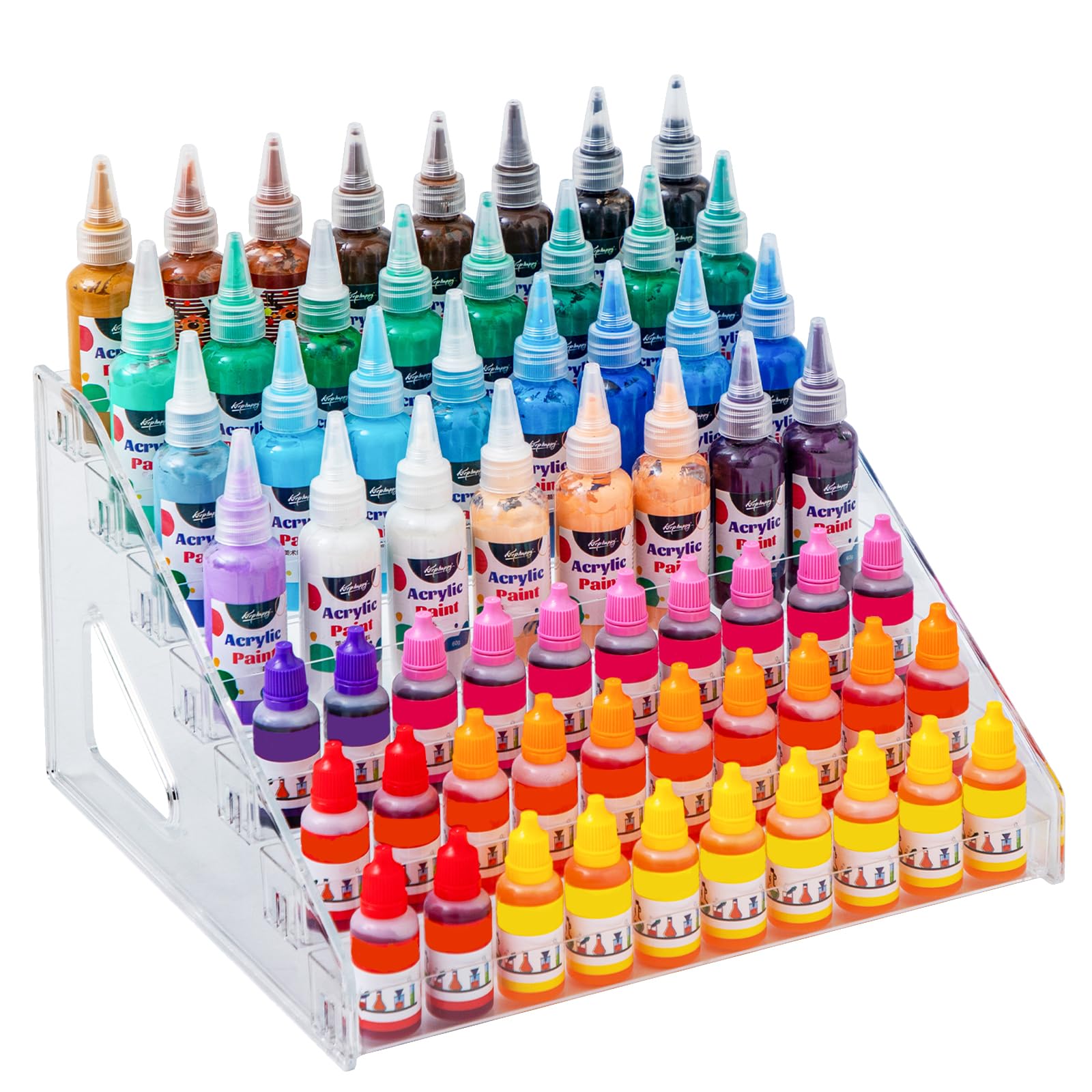 Acrylic Paint Organizer (7 Tier),Paint Bottle Organizer,Acrylic Paint Storage Organizer,Craft Paint Organizer Rack for Alcohol Inks and Food Coloring(Clear)