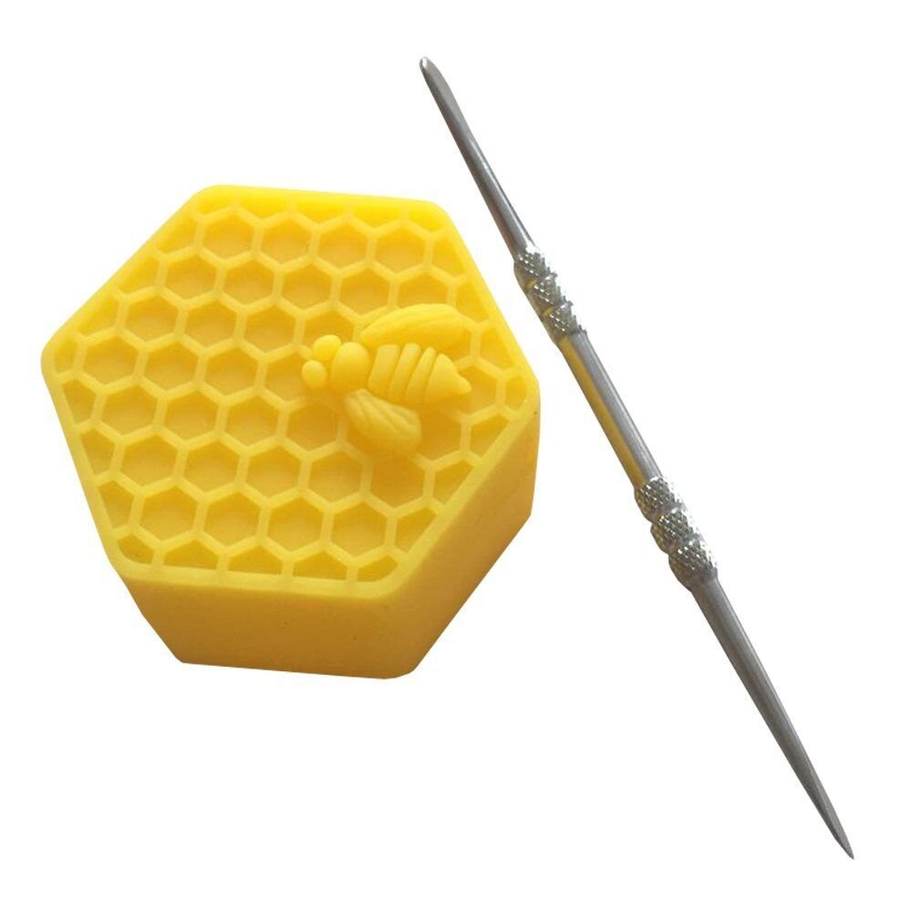 HONEYYE 26ml Silicone Container Hexagon Honeybee Shape Storage Multi Use Jars (1, yellow)