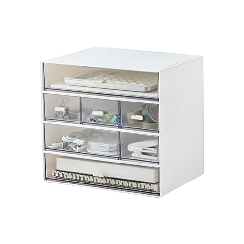 ICCGBHGO Desk Organizer, Plastic Desk Storage Organizer Office Stackable Storage Drawer, Desktop Table Craft Art Supply Organization and Accessories Caddy for Bathroom Home Dorm Office