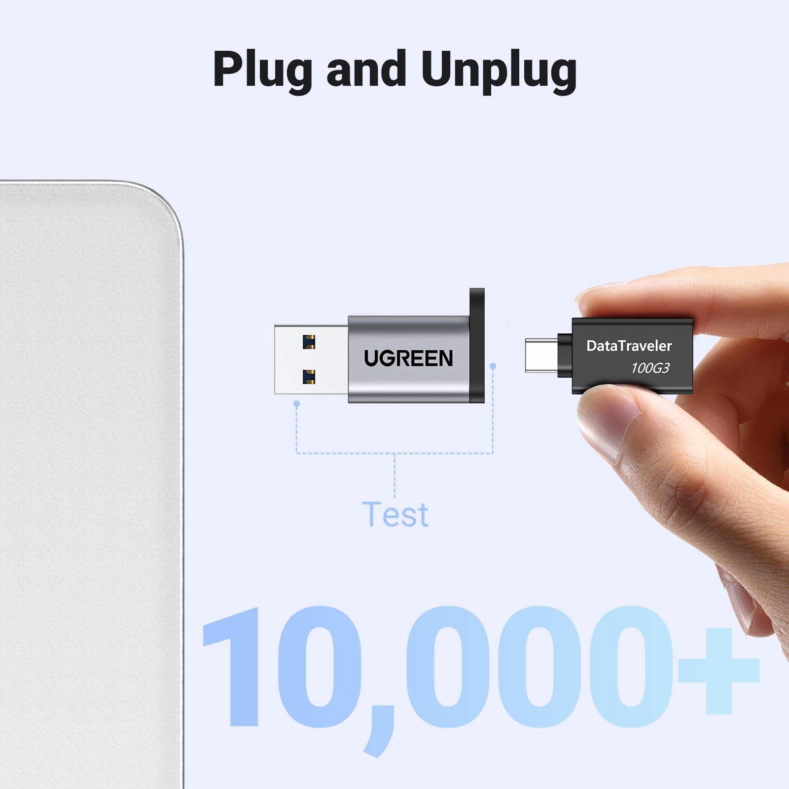 UGREEN 10Gbps USB C Female to USB Male Adapter Type C to USB A Charger Cable Converter Compatible with Apple Watch iPhone 15 14 13 AirPods 3 MacBook Samsung Galaxy Google Pixel etc Gray