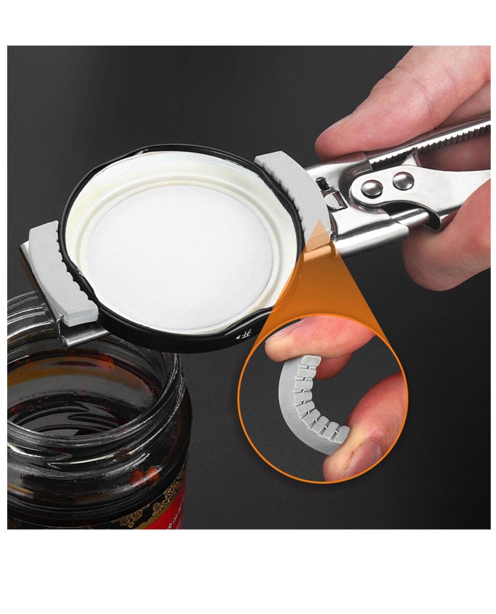Adjustable Multifunctional Stainless Steel Can Opener,adjustable Stainless Steel Can Opener,fullofcarts Jar Opener for Weak Handsfor Any-size Lids (1pcs, 9in)
