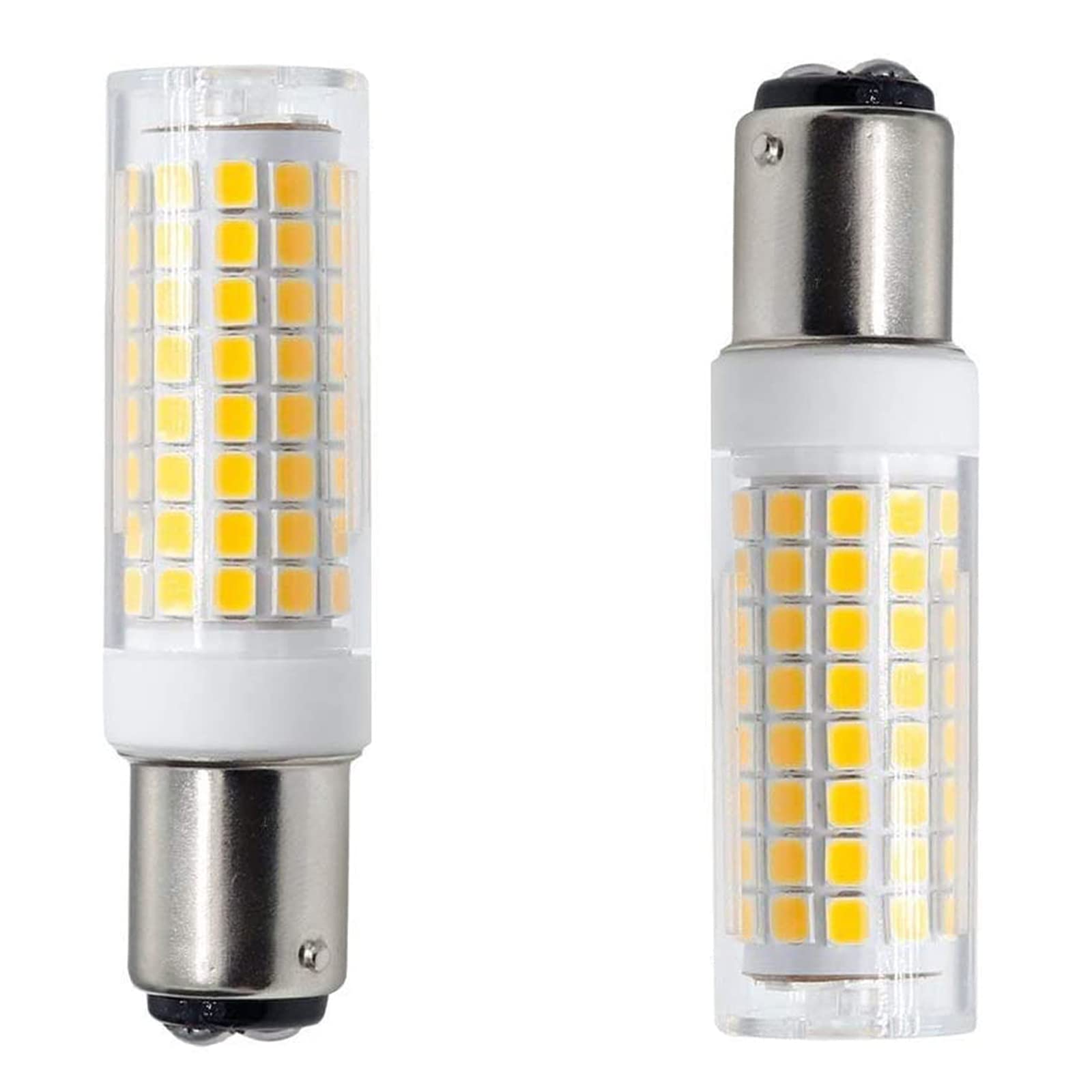 BA15D Led Light Bulbs 120V Dimmable 7W Double Contact Bayonet Base, 75W JD Type T3/T4 Halogen Equivalent, BA15D LED Bulb 3000K Soft Warm White for Sewing Machine Pendants Wall Light