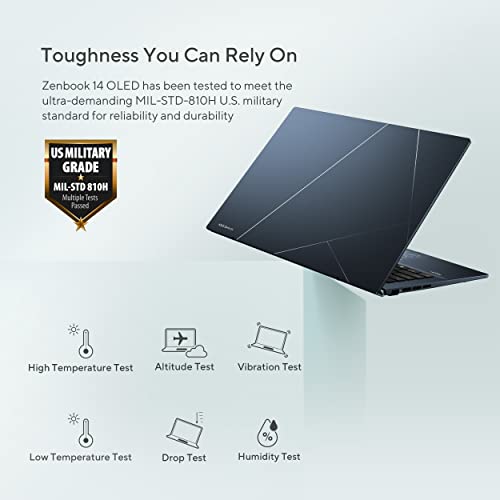 ASUS Zenbook 14 Laptop, 14β WQXGA Display, Intel Core i7-1360P CPU, Intel Iris Xe Graphics, 16GB RAM, 1TB PCIe SSD, Windows 11 Home, Ponder Blue, UX3402VA-DS74