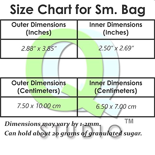 QQ Studio 100x Premium Smell Proof Food Safe Double-Sided Color Mylar Foil Flat Heat Sealable Sample Ziplock Bag 7.5x10cm (3x4") (Dark Blue)