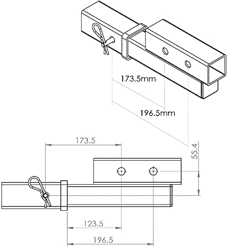 Ride KAC High-Low Hitch Adapter, Heavy Duty with Patented Anti-Wobble Mechanism, Drop Or Rise Hitch Height, 2" Hitch