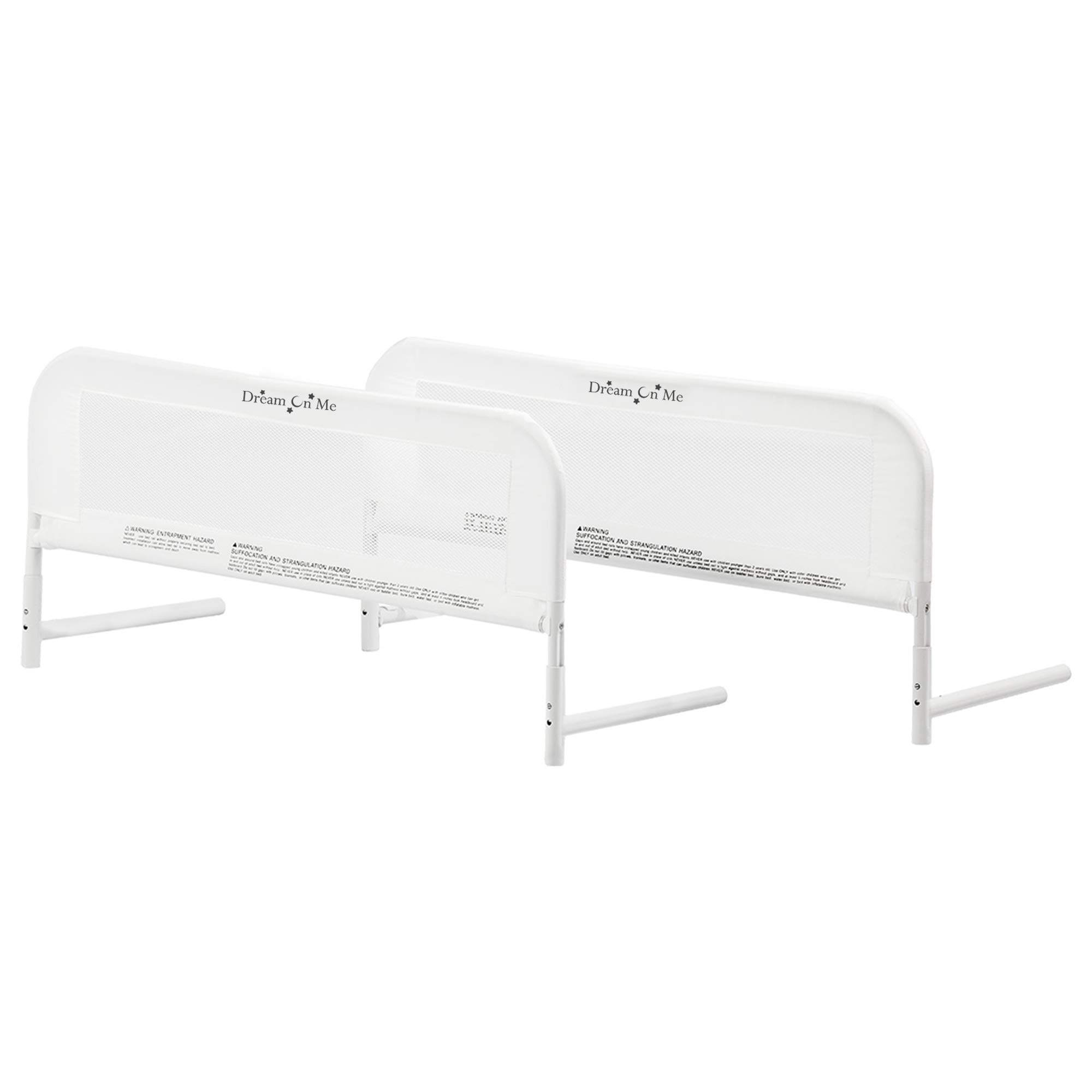 Dream On Me Lightweight Mesh Security Adjustable Bed Rail Double Pack with Breathable Mesh Fabric in White, 2 Count (Pack of 1)