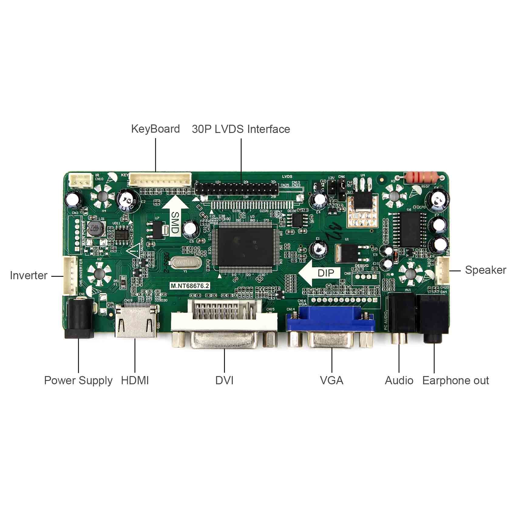 VSDISPLAY HD-MI DVI VGA Audio LCD Board Work for 15.4inch 1440x900 40Pin LVDS Interface WLED Backlight LTN154BT08-R03/R06 LP154WP3-TLA1/TLA2/TLA3 LP154WP4-TLAA/TLB1 N154C6-L04/L06