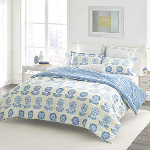 Laura Ashley Home - Euro Sham Set, Smooth Cotton Shams with Zipper Closure, Lightweight & Stylish Home Decor (Stitched Vine Leaf Grey, 2 Piece)