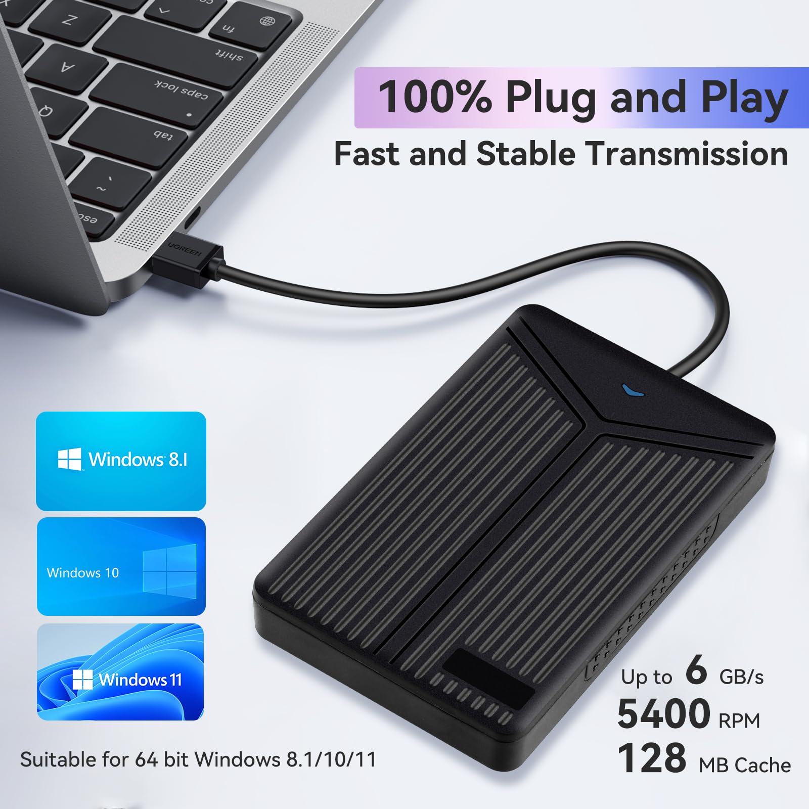 5T Retro Game Console HDD Store 60649 Video Games, 80+ Emulator Console, 58 AAA PC Games, Game Hard Drive Compatible with Retrobat/Launchbox/Playnite, Plug and Play for Win 8.1/10/11, 2 Vibrate CTL
