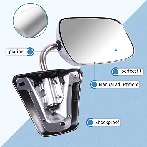 ECCPP Pair Set Fit for 1973-91 Chevy/Chevy GMC Jimmy Suburban C10 20 30/C/K1500 2500 3500/C15 25 35 Manual Stainless Mount Folding Chrome Side Mirrors