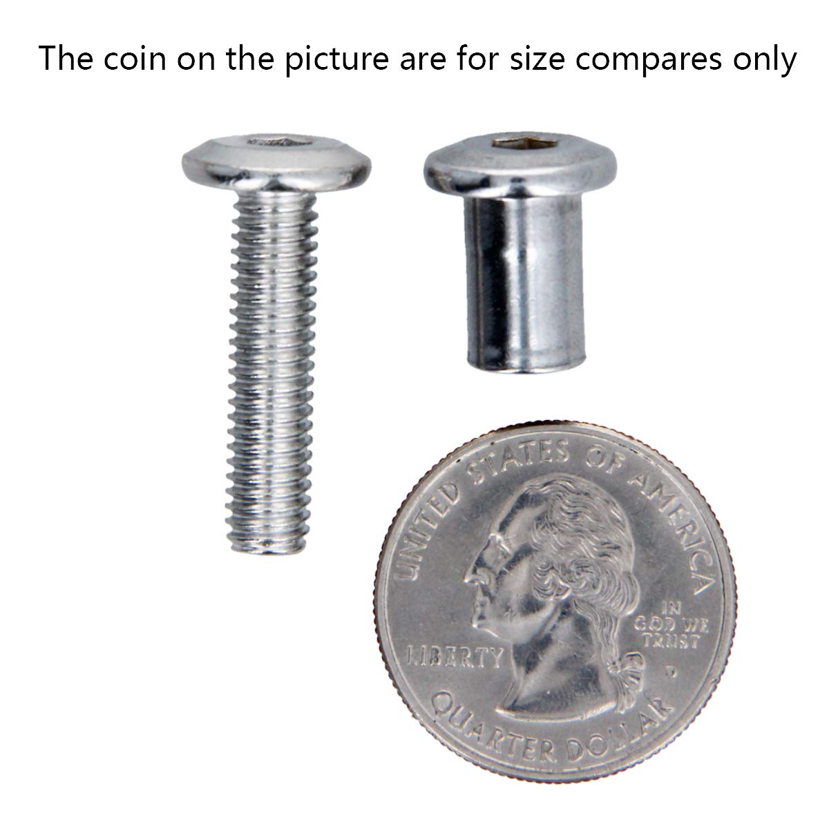 MroMax M6 Binding Screws, M6 x 25mm Stainless Steel Binding Screws and Rivet Socket Cap Connecting for Binding Baby Bed Furniture, DIY Leather, Scrapbook and Photo Albums 5Pcs