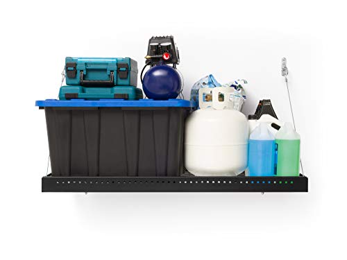 NewAge Products Pro Series Black 2'. x 4'. Wall Mounted Steel Shelf, Garage Overheads, 40404