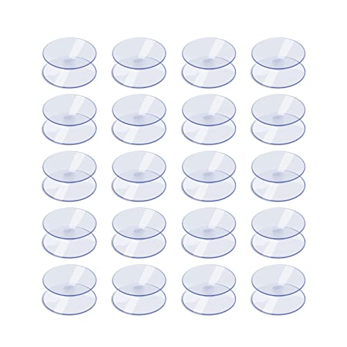AQUANEAT 20 Pack 0.8/1.2 Inch Double Sided Suction Cups for Glass Table Top Home Organization (1.2 inch)